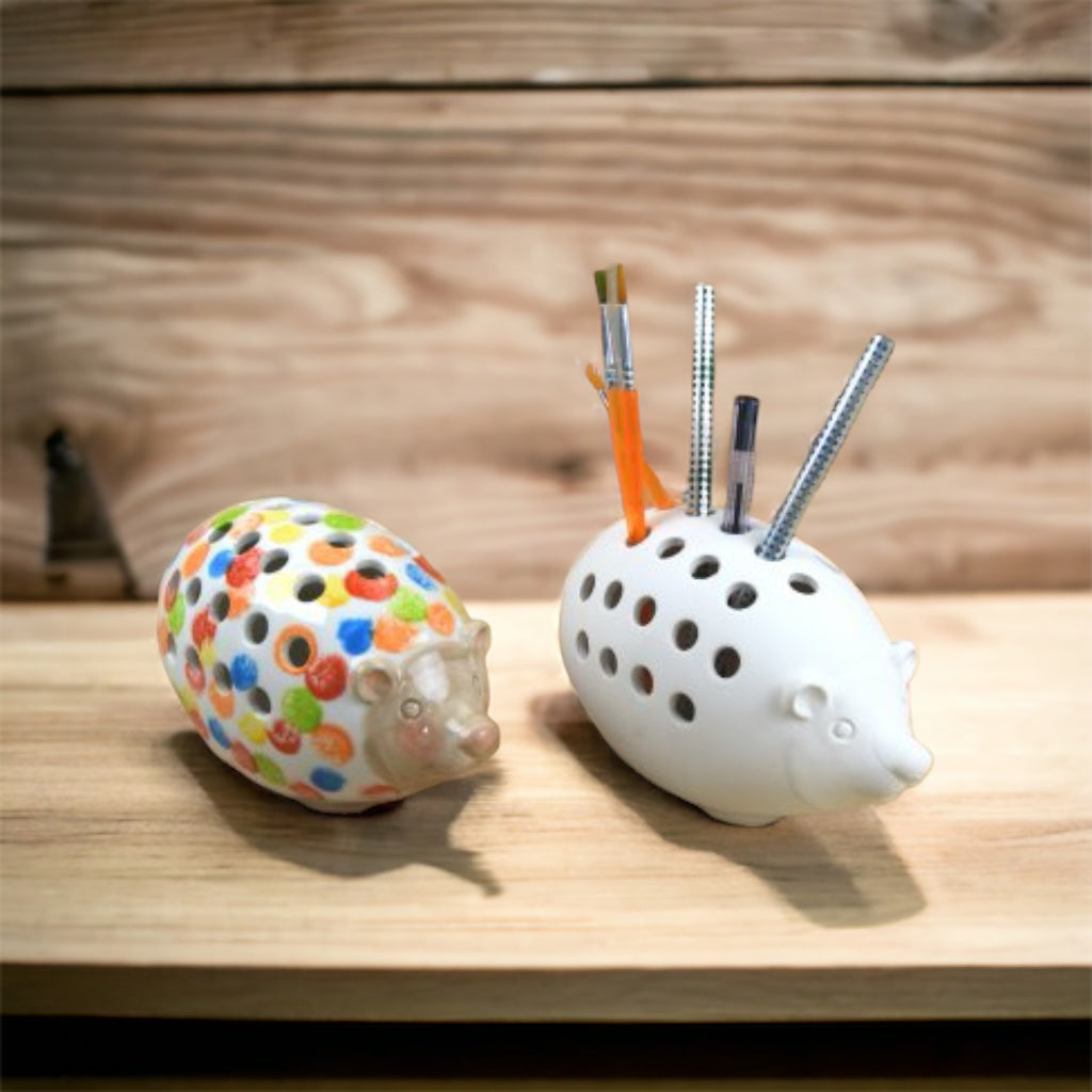 Hobby - Hedgehog pen/makeup brush pot – Green Frog Pottery